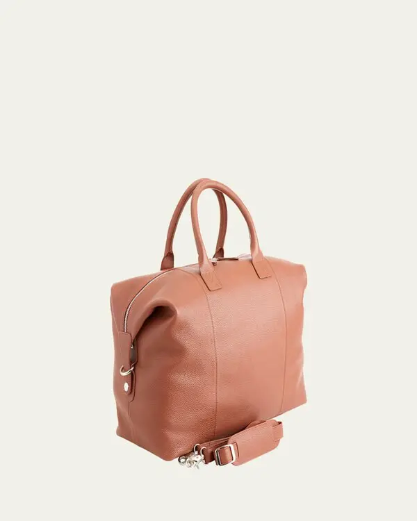 ROYCE NEW YORK Monogrammed Leather Duffle Bag - Tan