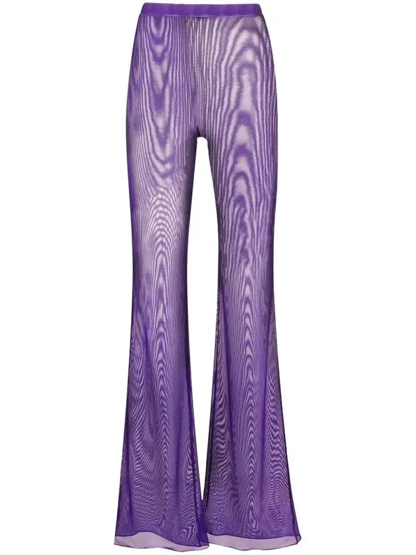 Oseree Shimmer-effect Flared Trousers