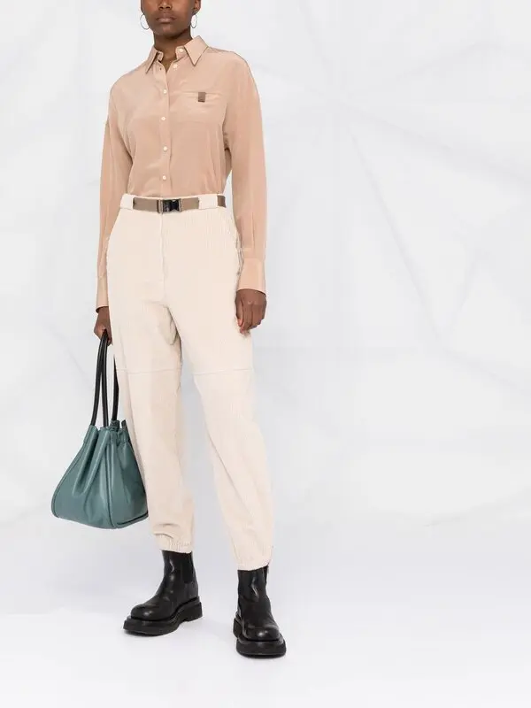 Brunello Cucinelli Crystal Embellished Silk Shirt
