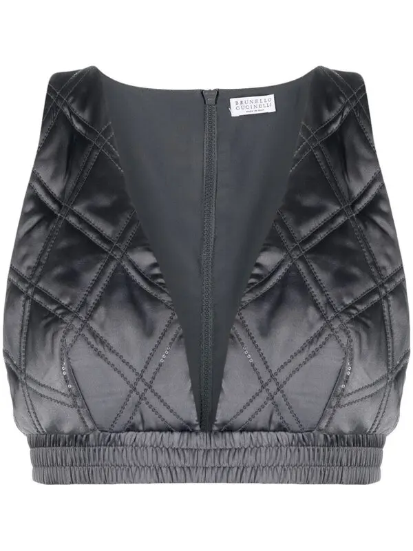 Brunello Cucinelli Quilted Cropped Top