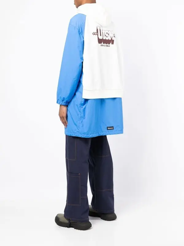 UNDERCOVERISM Logo-print Hooded Coat - Blue