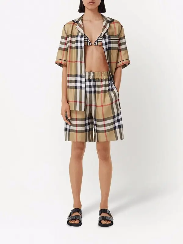 Burberry Vintage Check Silk Pajama Shirt