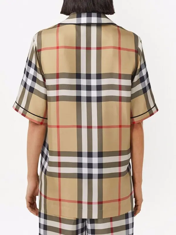 Burberry Vintage Check Silk Pajama Shirt