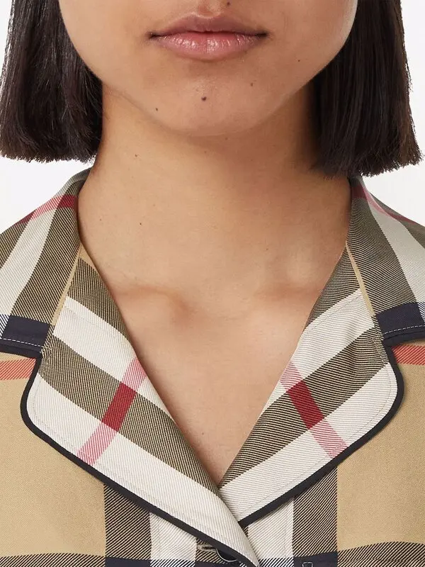 Burberry Vintage Check Silk Pajama Shirt