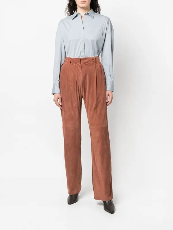 Brunello Cucinelli Leather Palazzo Pants