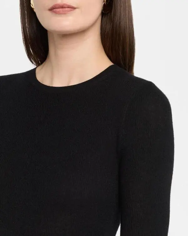 Michael Kors Hutton Ribbed Cashmere Pullover - Black