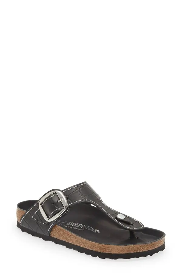 BIRKENSTOCK Staud Arizona Big Buckle Croc Embossed Sandal