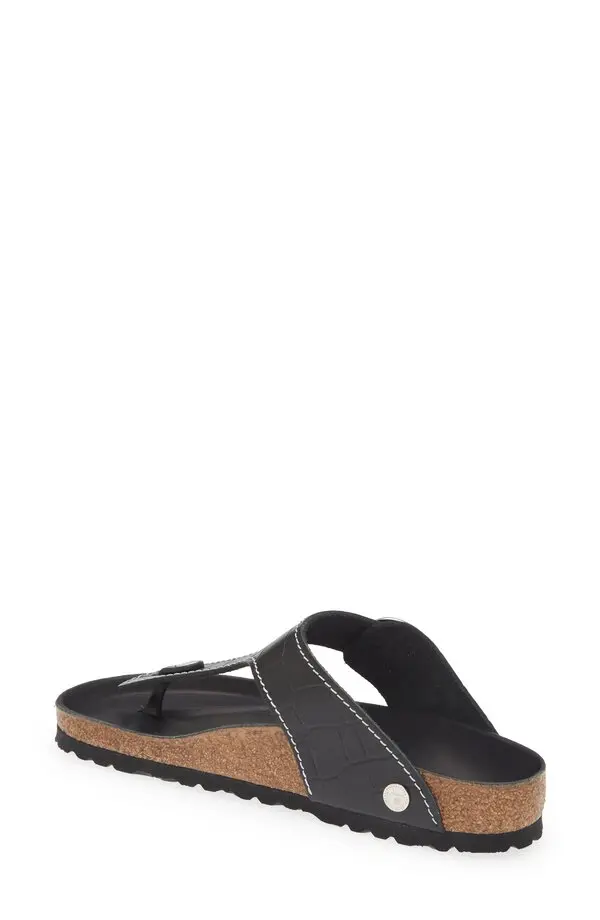 BIRKENSTOCK Staud Arizona Big Buckle Croc Embossed Sandal