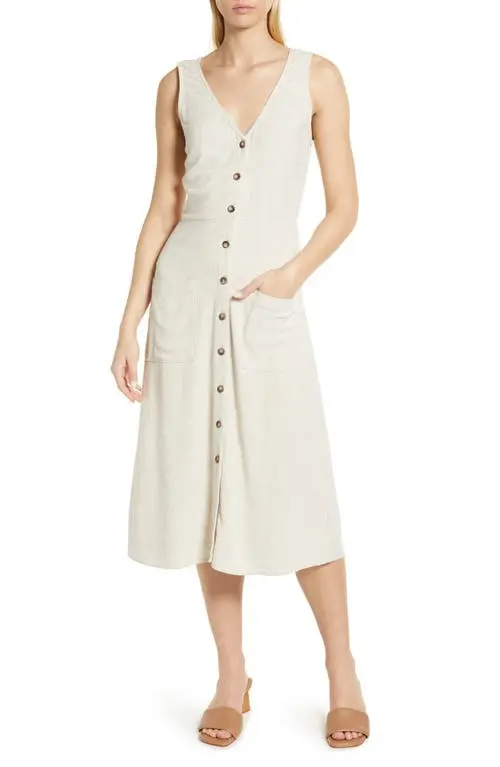 Caslon Button-up Tank Midi Dress