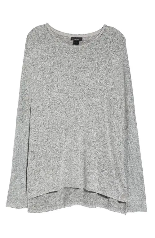 Natori V-neck Knit Tunic - Ht. Grey