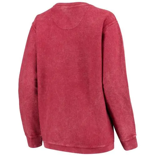 PRESSBOX Oklahoma Sooners Comfy Cord Vintage Wash Basic Arch Pullover Sweatshirt