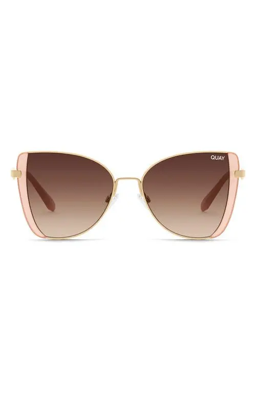 Quay Australia Blush Sunglasses Quay Australia Noosa Bevel Milky Blush/Brown Cat Eye Sunglasses main image 3