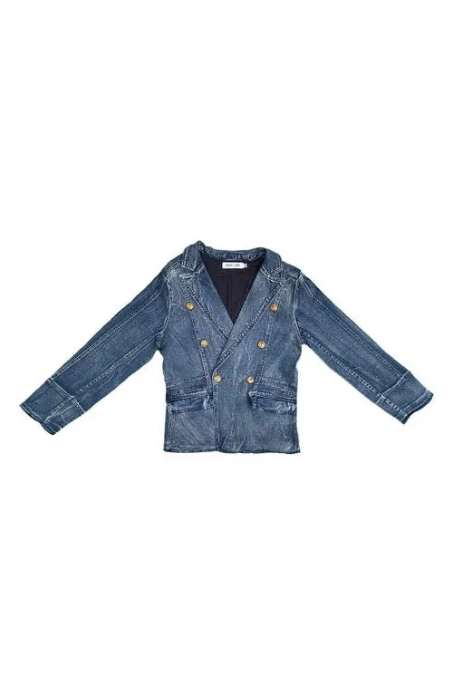NIKKI LUND Double-breasted Denim Blazer