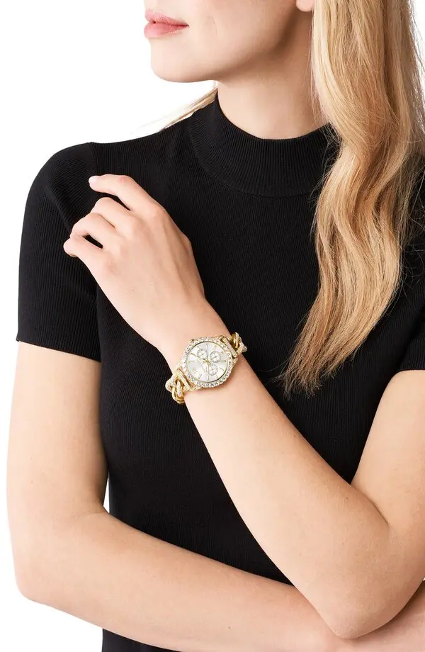 Michael Kors Layton Pavé Chronograph Bracelet Watch