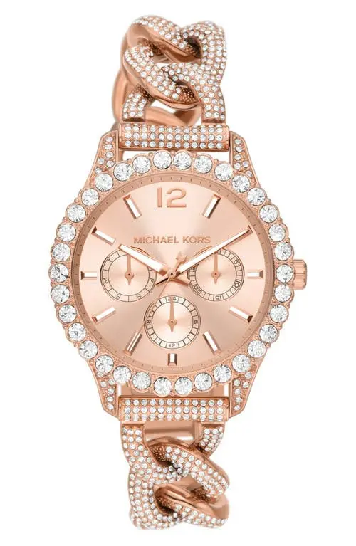 Michael Kors Layton Pavé Chronograph Bracelet Watch - Rose Gold