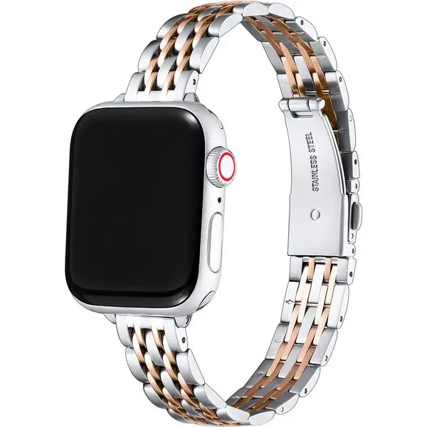 POSH TECH Two-tone Stainless Steel Apple Watch Bracelet - Silver/rose Gold
