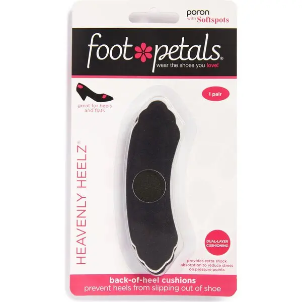 FOOT PETALS Heavenly Heelz Heel Cushions - Black/ Black