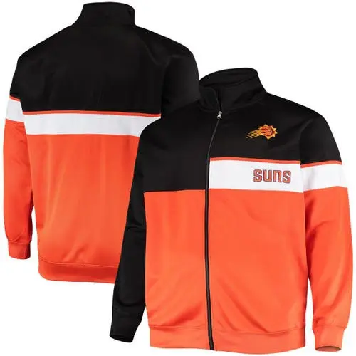 Profile Orange Phoenix Suns Big & Tall Pieced Body Full-zip Track Jacket - Black
