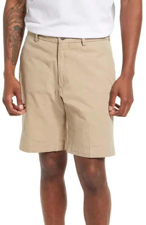 Berle Charleston Flat-front Shorts - Khaki