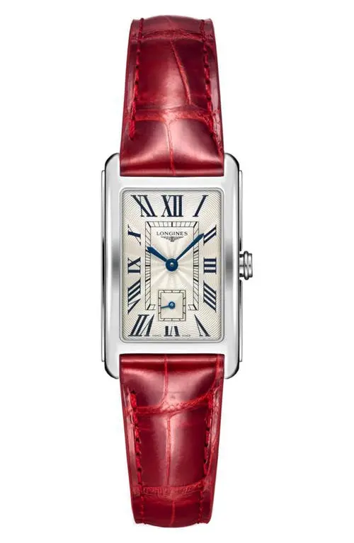 LONGINES Dolcevita Ii Leather Strap Watch - Silver