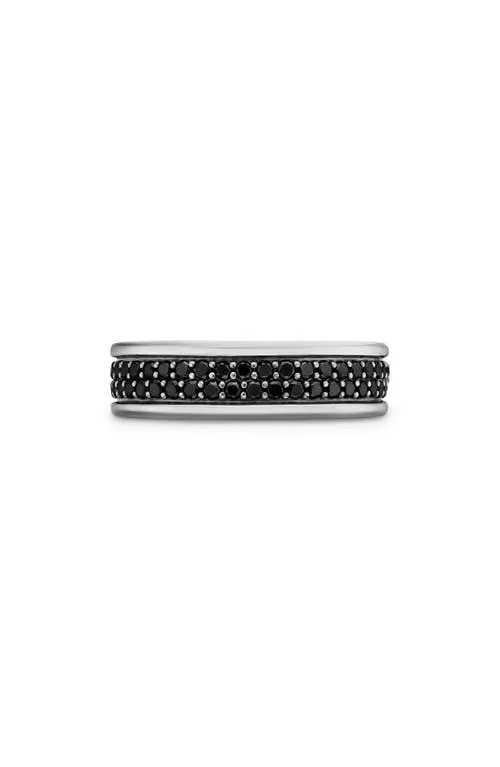 David Yurman Streamline® Two Row Band Ring With Pavé Black Diamonds - Silver/black Diamond
