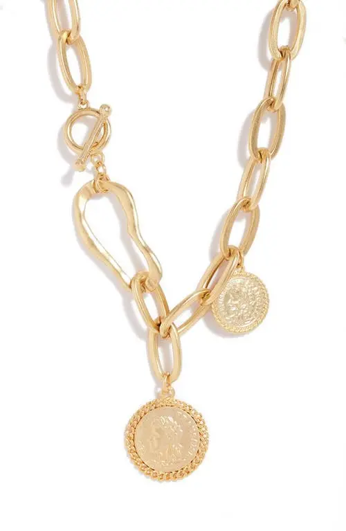 KARINE SULTAN Coin Drop Necklace - Gold