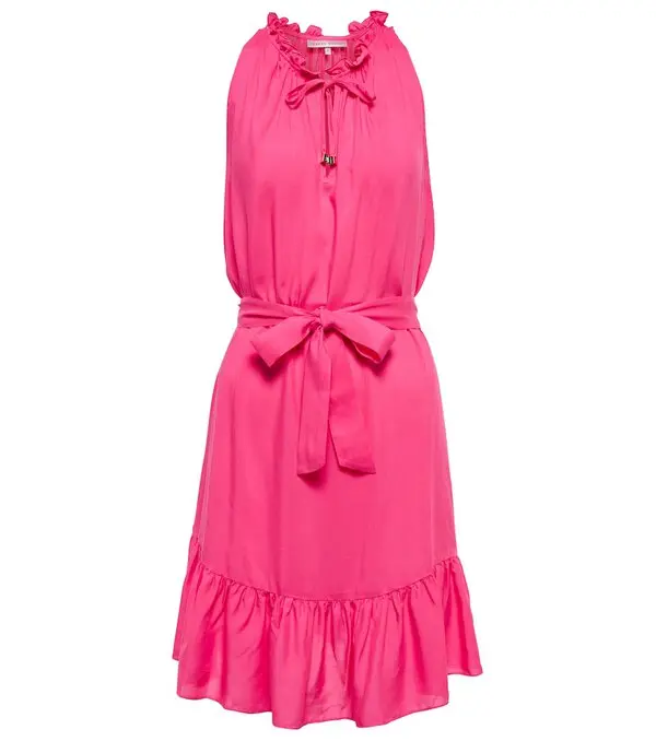 Heidi Klein Self-tie Ruffled Mini Dress - Pink