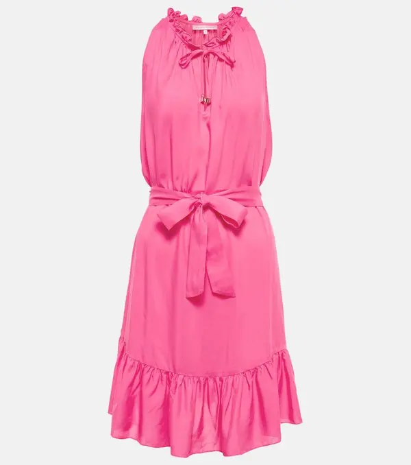 Heidi Klein Self-tie Ruffled Mini Dress - Pink