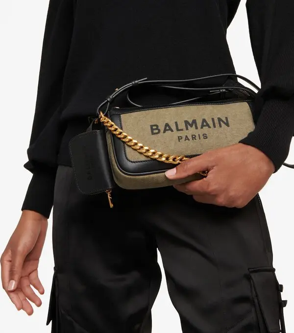 Balmain B-Army Mini Canvas Crossbody Bag - Green | Editorialist
