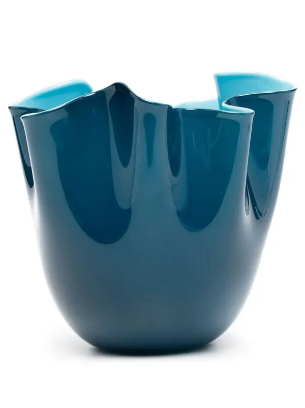 VENINI Opalino Two-tone Porcelain Vase - Blue