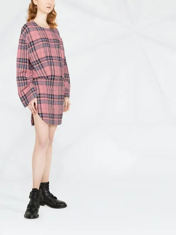Attico Plaid-pattern Mini Shift Dress