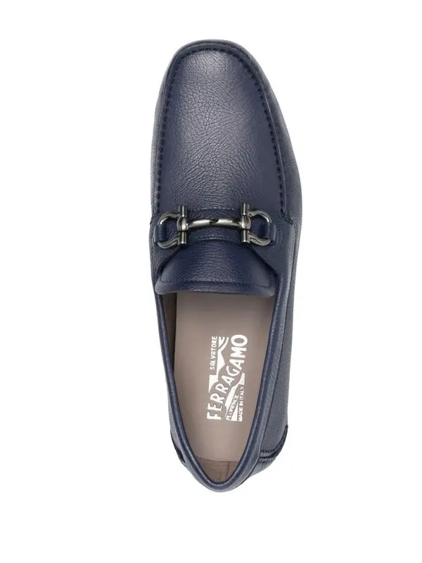 FERRAGAMO Gancini Buckle Loafers - Blue