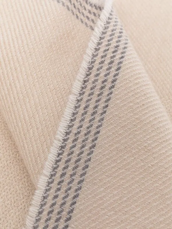 Brunello Cucinelli Stripe-detail Silk Scarf - Neutrals