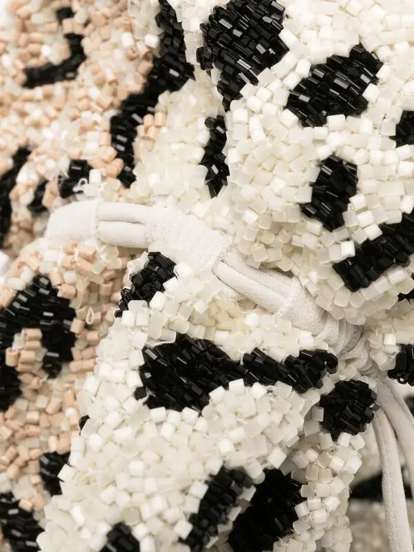 GANNI Beaded Leopard-print Pouch Bag