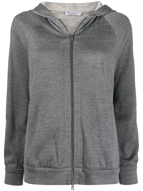 Brunello Cucinelli Zip-up Hoodie - Grey