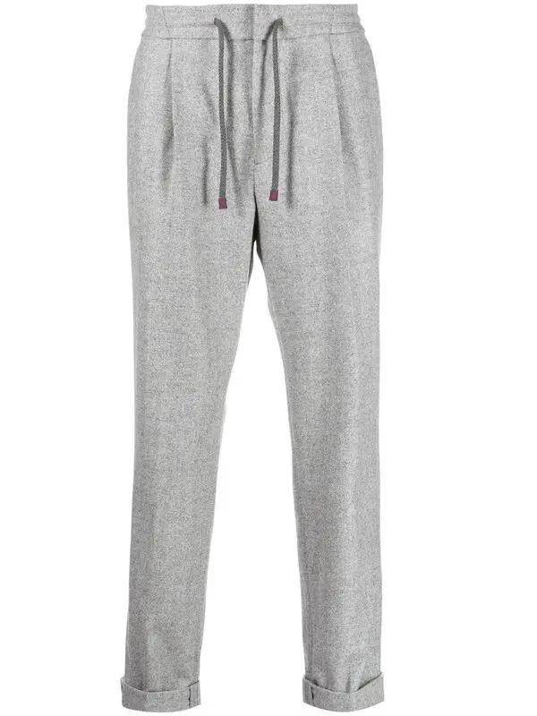 Brunello Cucinelli Chevron Drawstring-waist Trousers