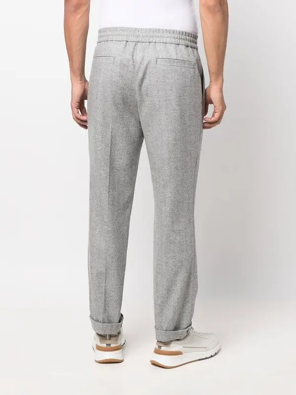 Brunello Cucinelli Chevron Drawstring-waist Trousers
