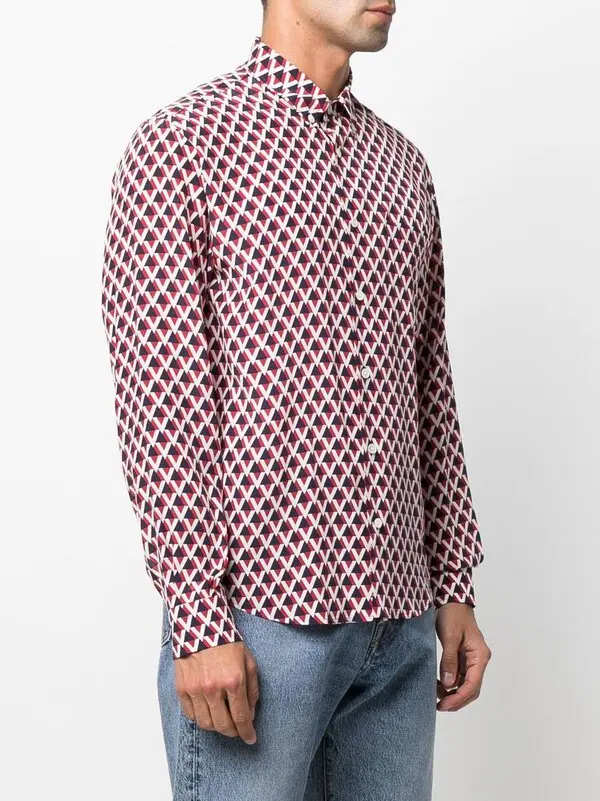 Valentino Garavani Veehive-print Silk Shirt - White
