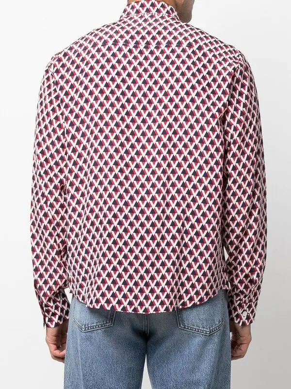 Valentino Garavani Veehive-print Silk Shirt - White