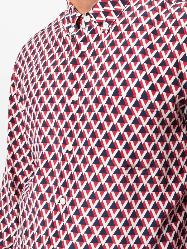 Valentino Garavani Veehive-print Silk Shirt - White