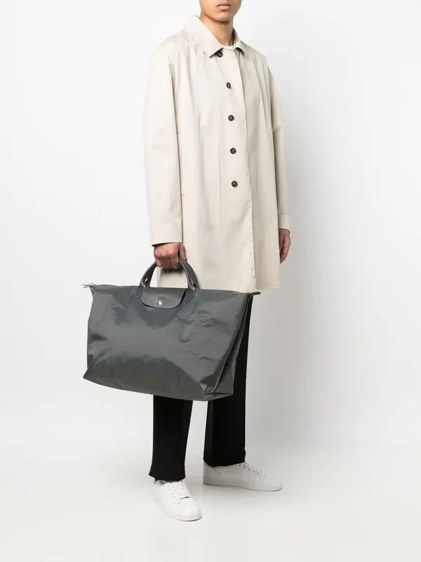 Longchamp Le Pliage Green Travel Bag - Grey