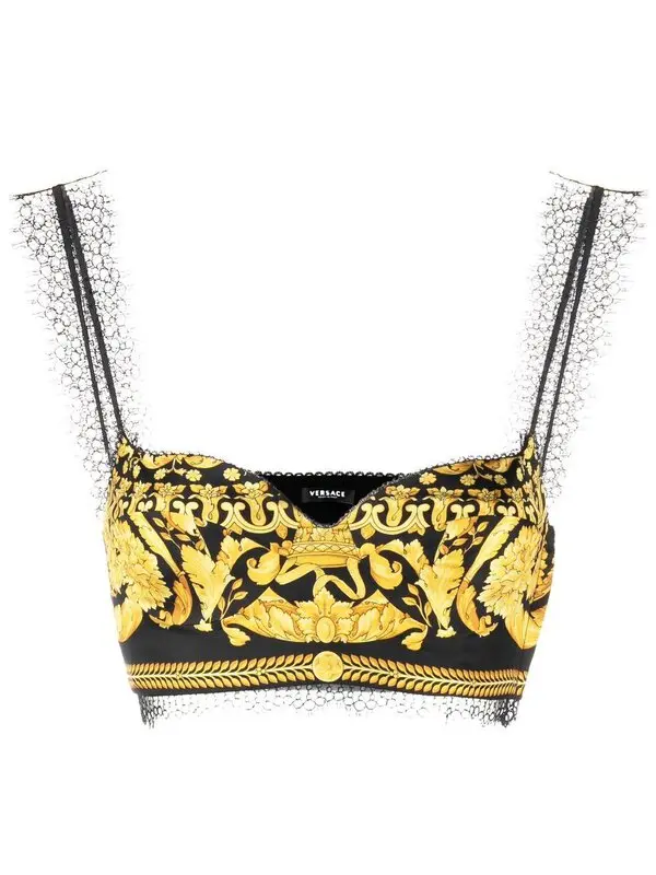 Versace Baroque-print Top - Black