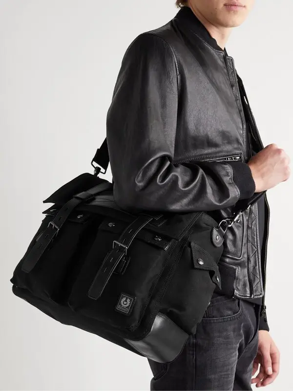 Belstaff Colonial Leather-trimmed Canvas Weekend Bag