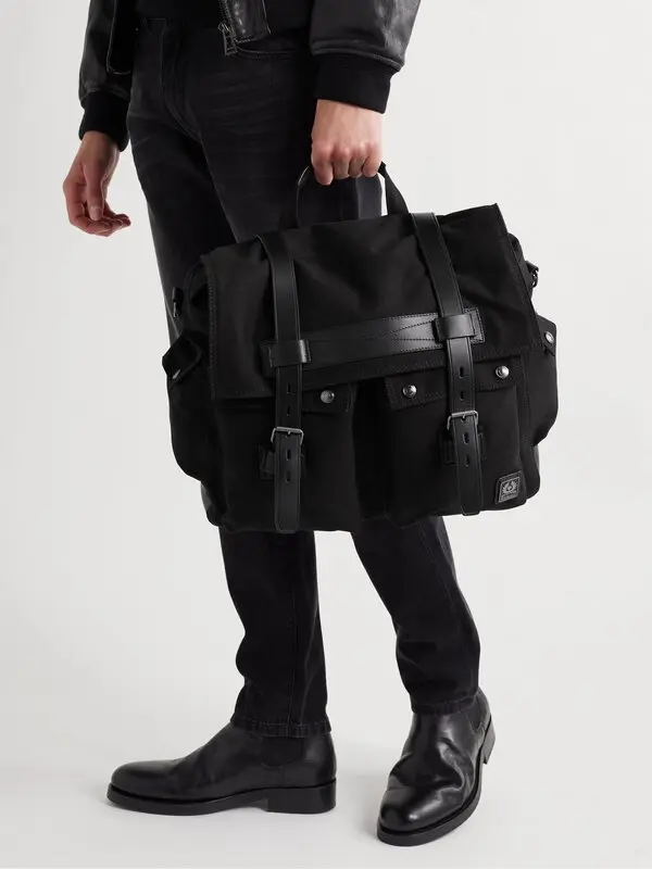 Belstaff Colonial Leather-trimmed Canvas Weekend Bag
