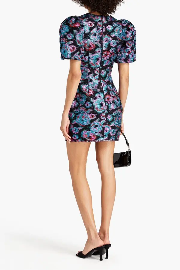 open lace back dress Ellie Jacquard Pleated Mini Dress main image 1