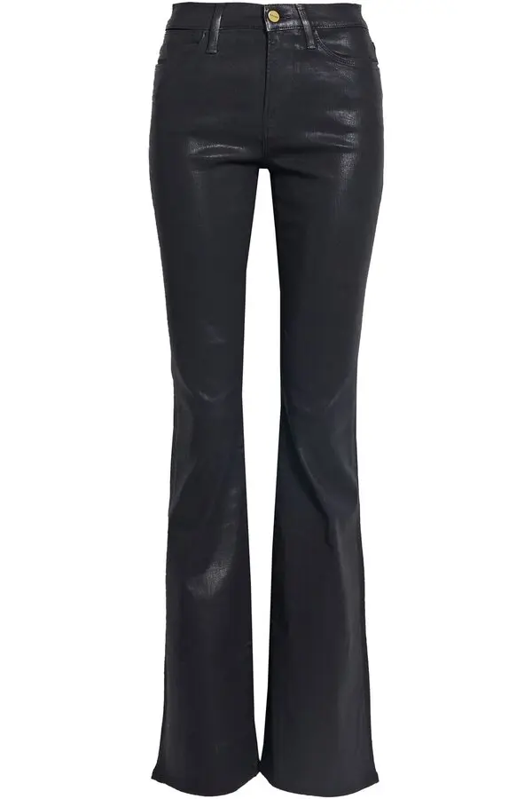 FRAME Le High Flare Coated Jeans