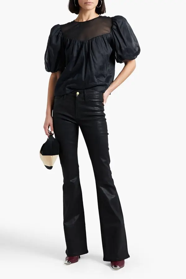 FRAME Le High Flare Coated Jeans