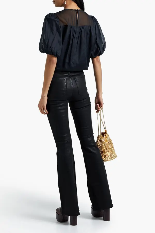 FRAME Le High Flare Coated Jeans