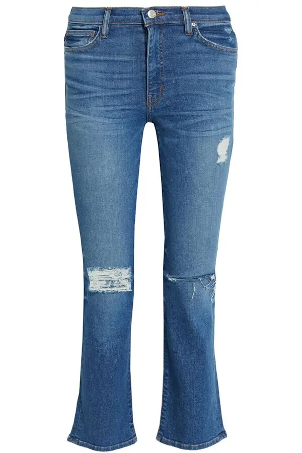 IRO PARIS Bonnie Distressed Kick-flare Jeans - Mid Denim