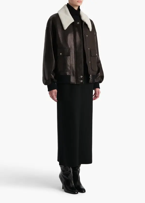 Khaite Shellar Leather Jacket - Black
